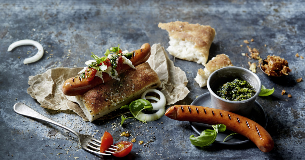 Grillpølse med italiensk tilbehør | Gilde