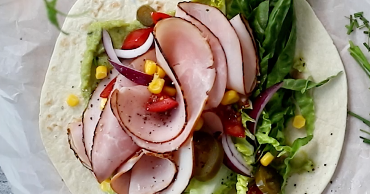 Wrap med grilla skinke og grønnsaker | Gilde