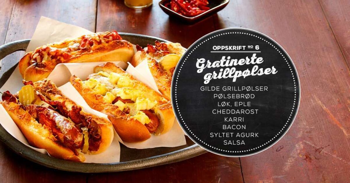 Gratinerte grillpølser | Gilde