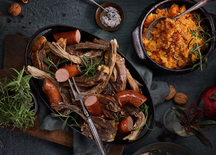 Julesmørbrød med sylte, skinkestek og roastbiff