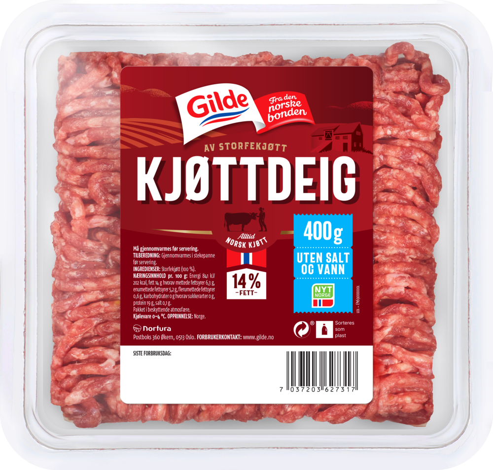 Kjøttdeig Storfe Usv 14% 400g Enh | Gilde
