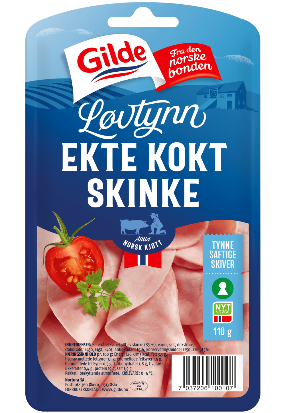 Ekte Kokt Skinke Løvtynn 110g Enh | Gilde